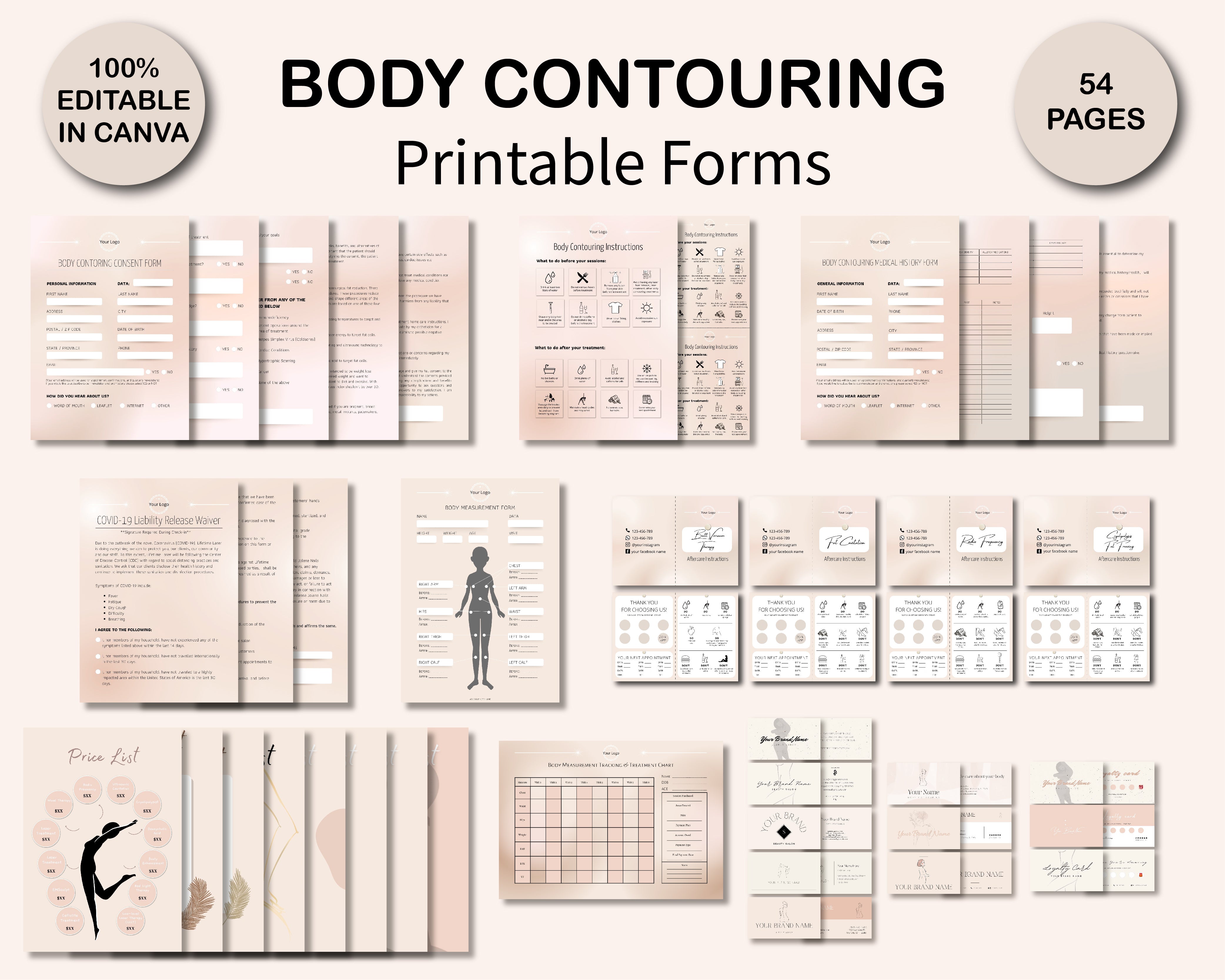 BODY CONTOURING Forms – ESTHETICIANSPACE